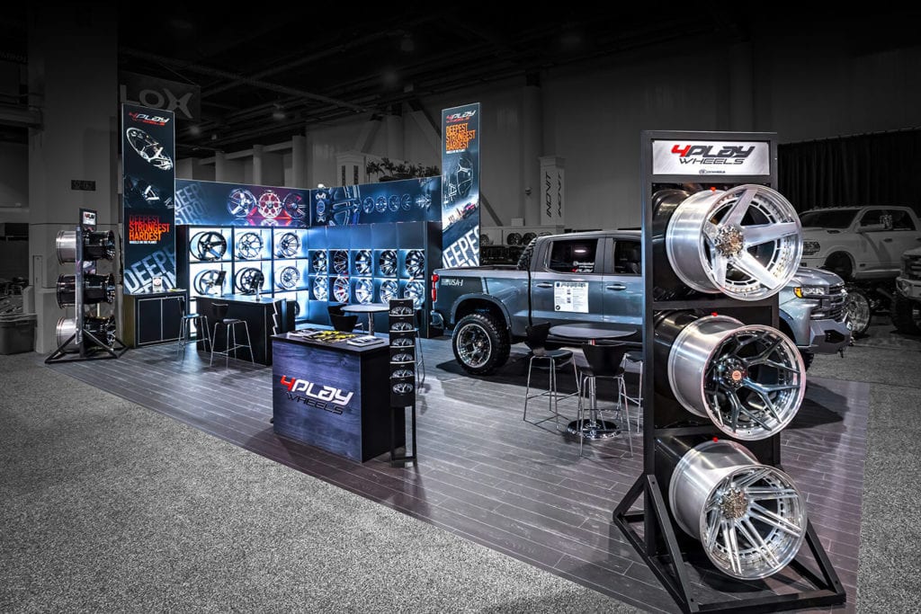 4Play Wheels at SEMA - Evo Exhibits, LLC